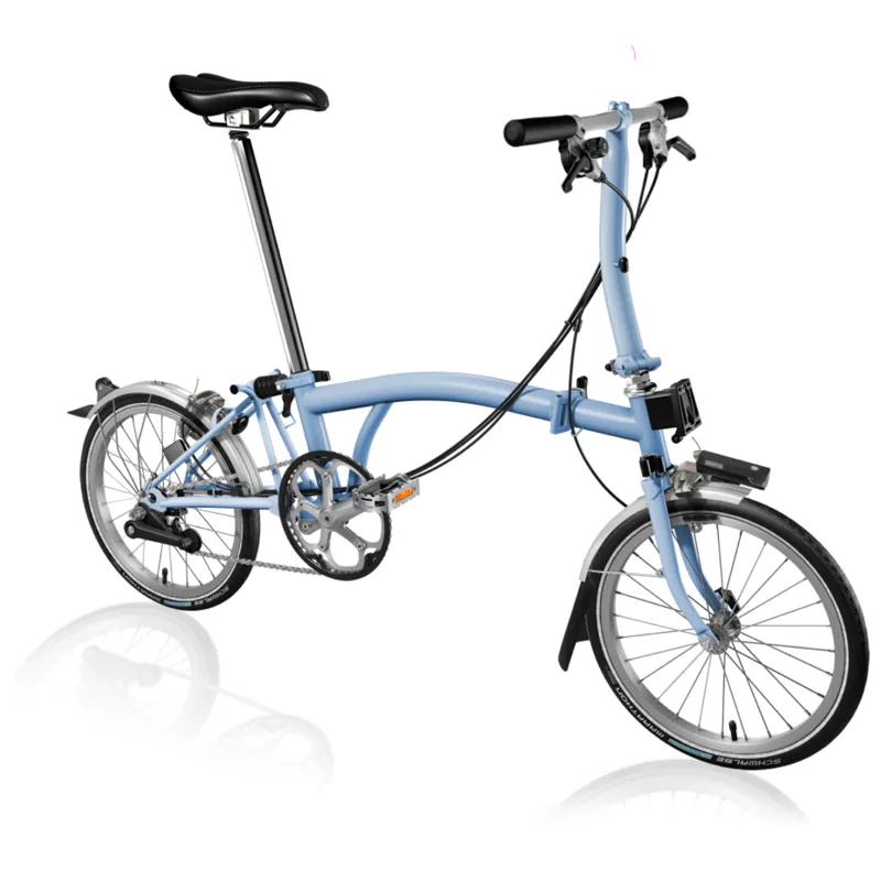 Brompton C-Line Low Bar 6 Speed S6L in Cloud Blue with Upgrades