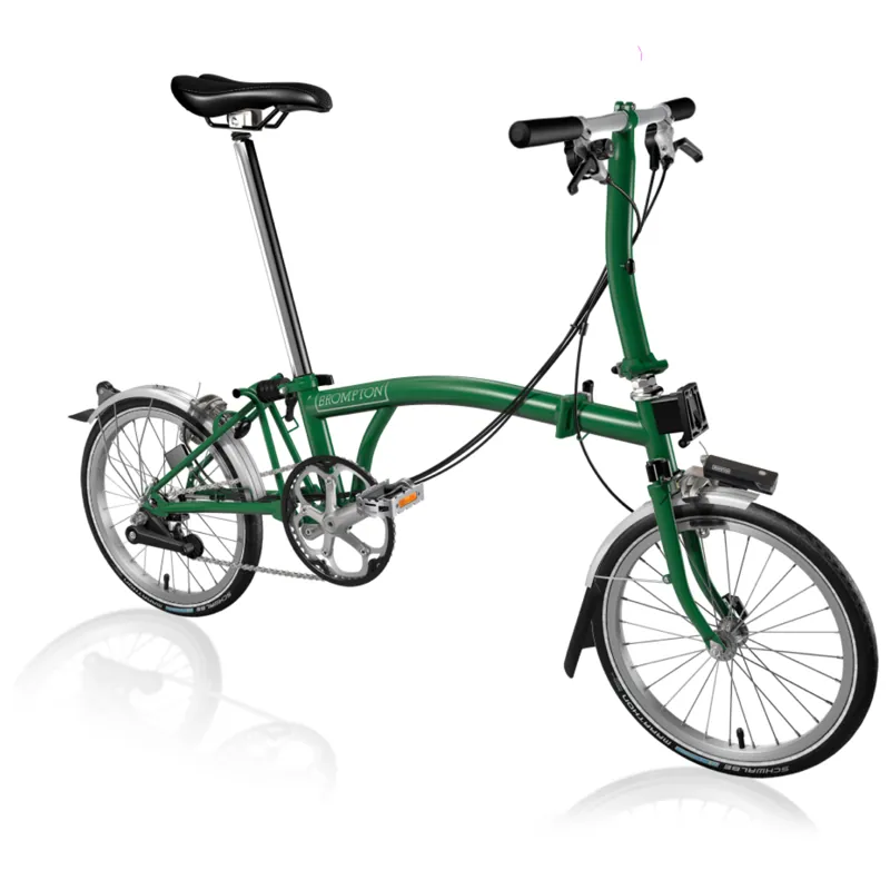 Brompton C-Line Low Bar 6 Speed S6L in Racing Green with Upgrades
