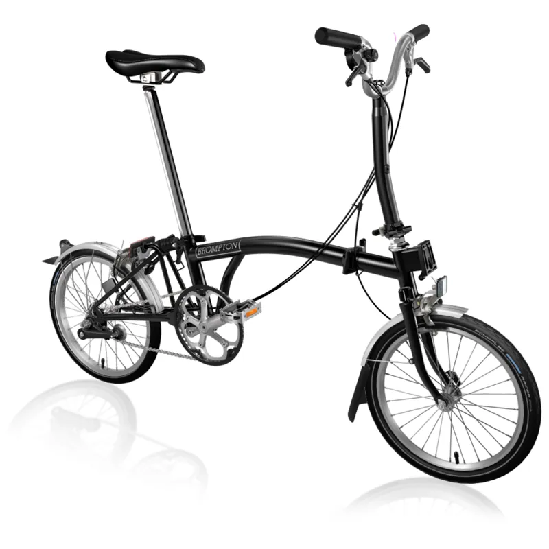 Brompton C-Line Mid Bar 3 Speed Utility Folding Bike in Black