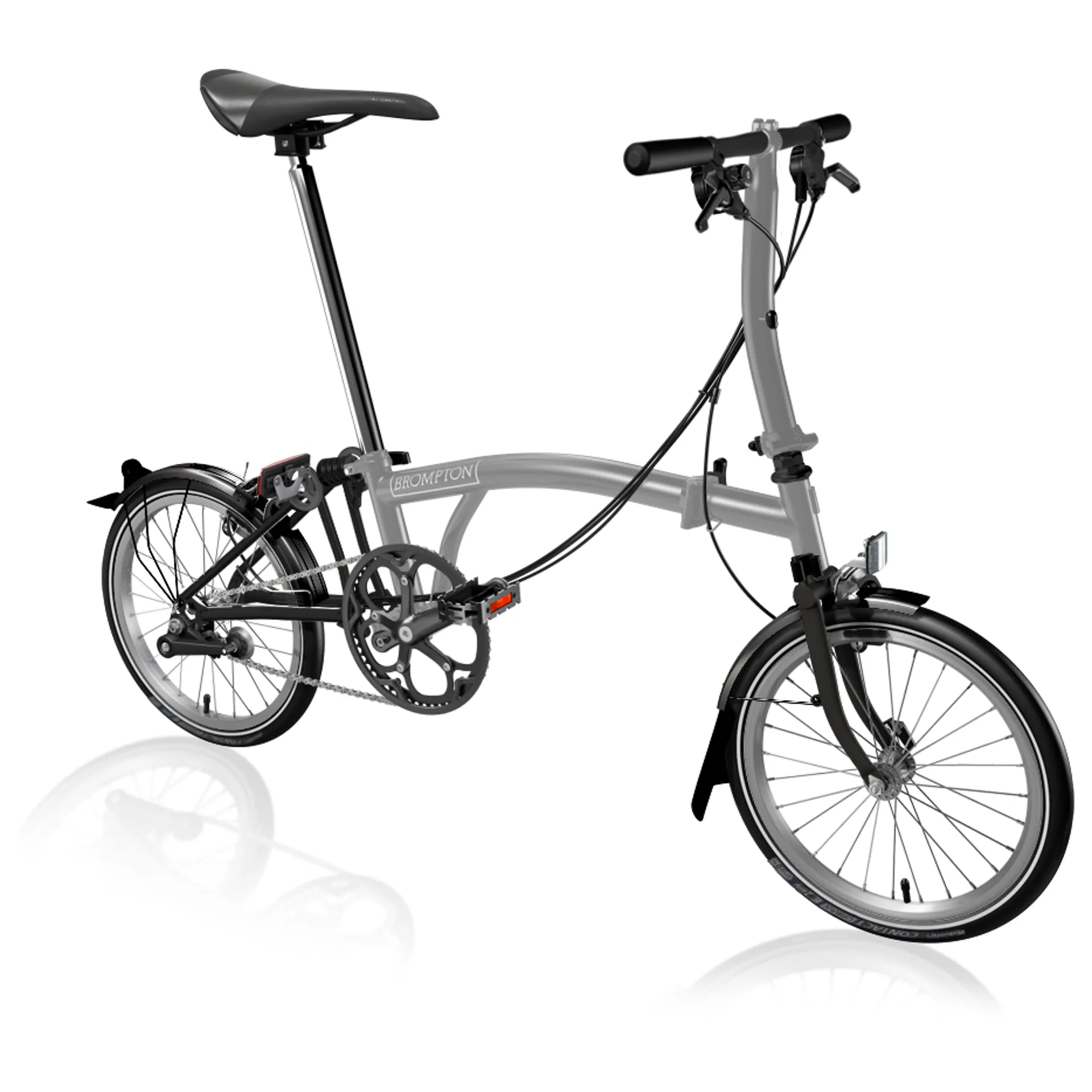 Brompton P-Line Low Bar 4 Speed S4L in Storm Grey Metallic