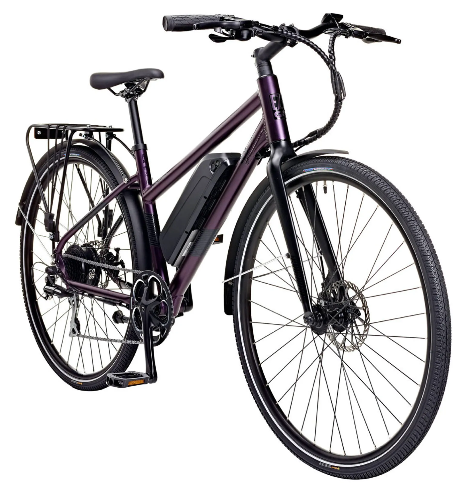 Ezego Commute EX Ladies Electric Bike in Metallic Purple