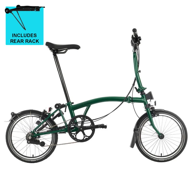 Brompton C-Line Explore Mid Bar 6 Speed with Rack M6R Racing Green