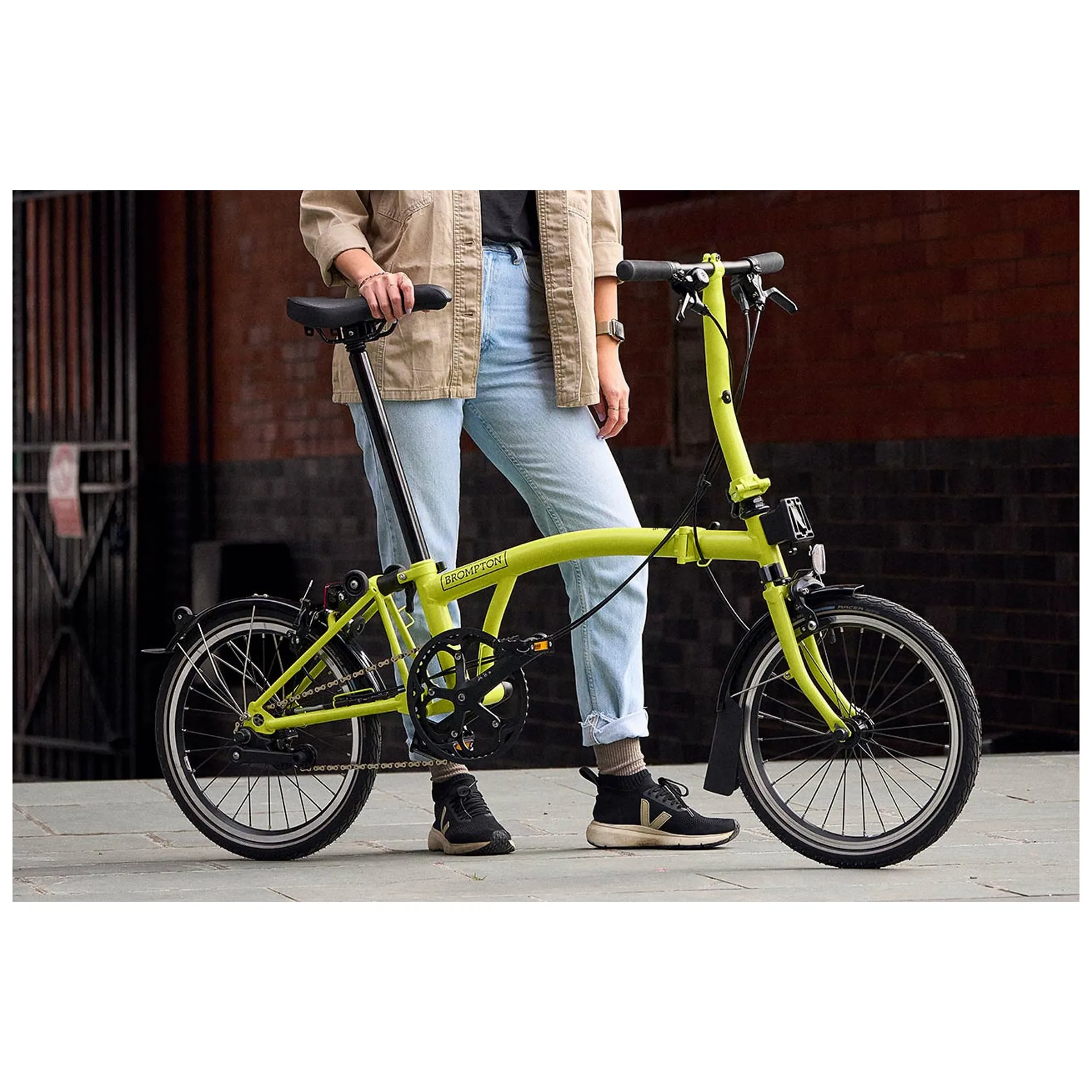 Brompton C-Line Explore 6 Speed M6L with Mid Bar in Yuzu Lime