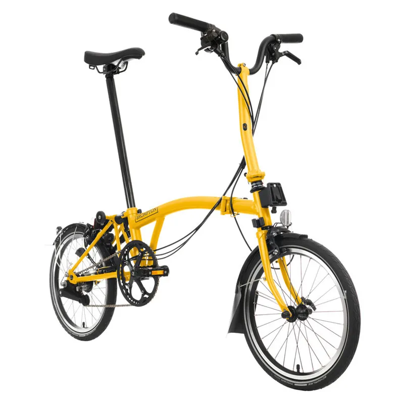 Brompton C-Line Explore 6 Speed M6L with Mid Bar in BumbleBee Yellow