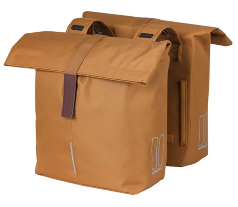 Basil City Double Shopper 28 32 litre Double Cycle Pannier in Camel Brown